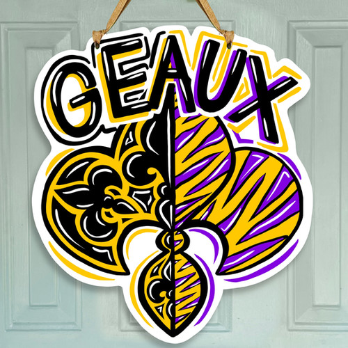 Saints & LSU GEAUX Fleur Door Hanger | Art By Allie