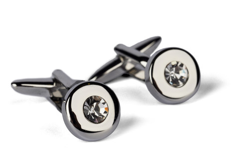 Diamond Studded Circular Cufflinks | Common Suits