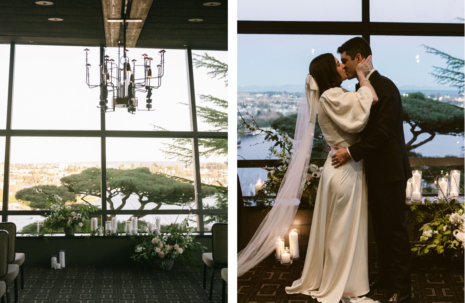 An Intimate Wedding at Canlis Restaurant in White & Green