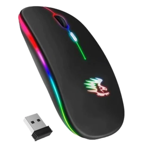 Mouse gamer inalámbrico color blanco LED8 Yelandar | Elegans