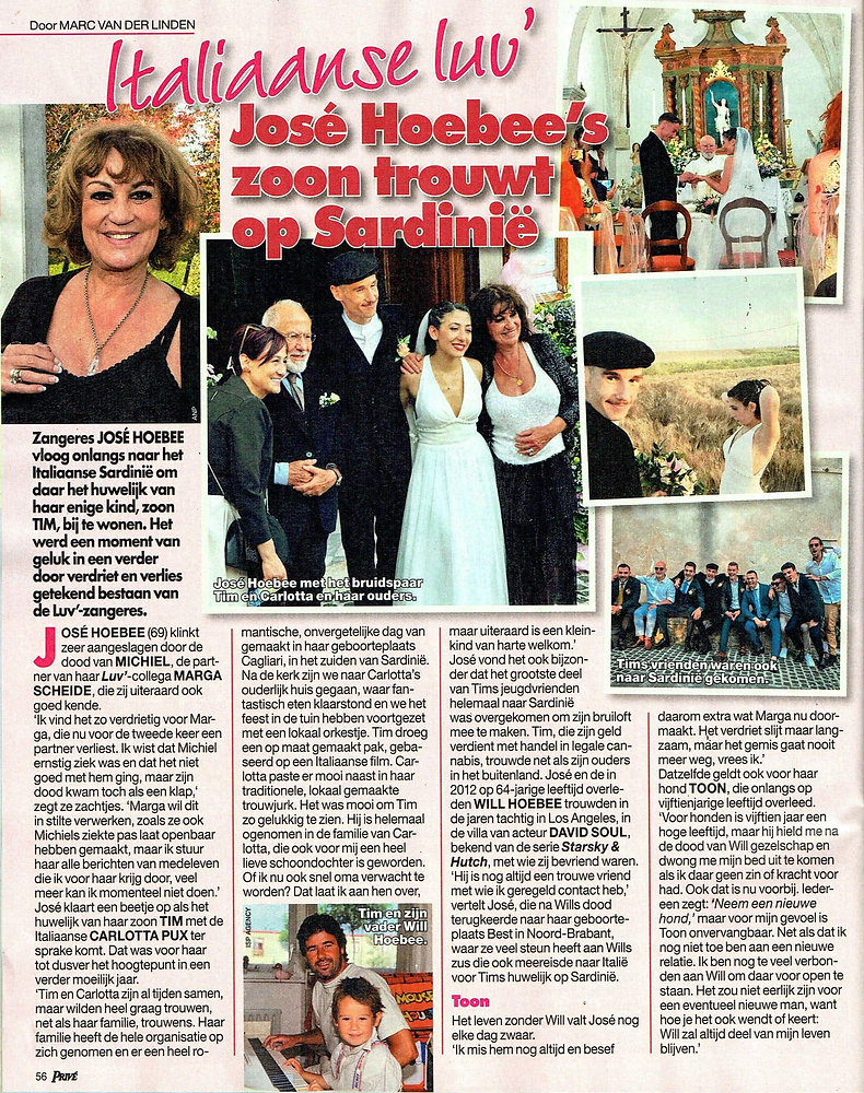 Tim, José Hoebee's son, gets married in Sardinia