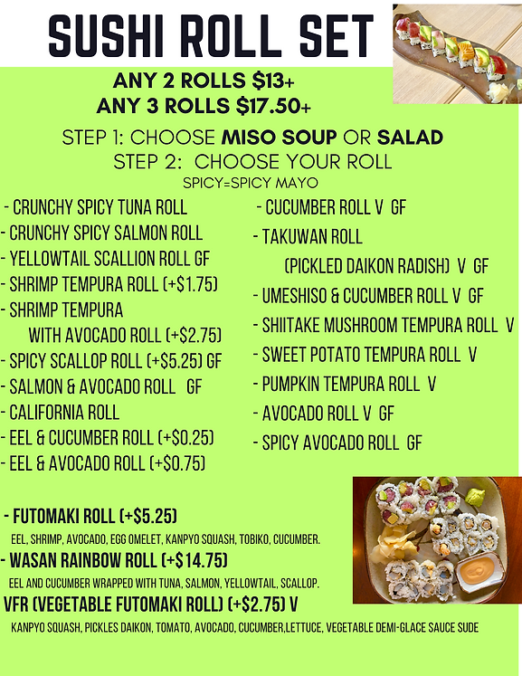Lunch Menu | Wasan Brooklyn