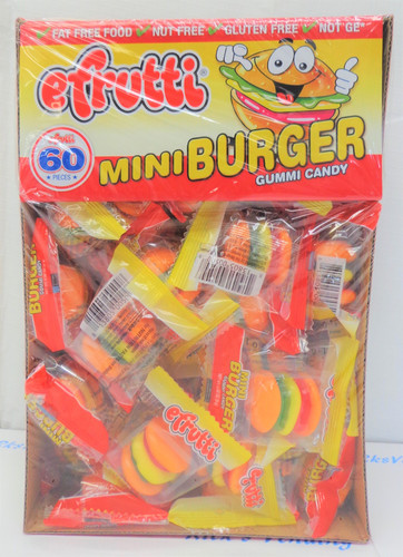Mini Burger Gummi Candy 60 Ct. by Efrutti | Rick's Vending