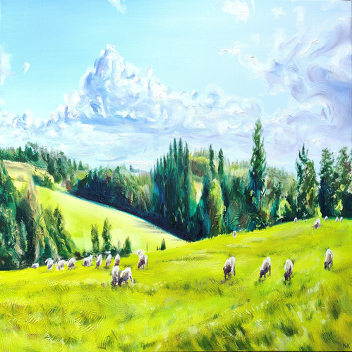 'Sheep Utopia' Original Painting | nick-pike-art