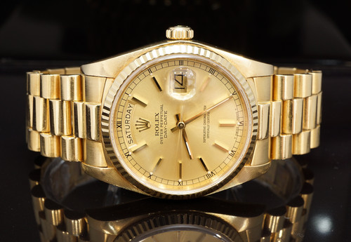 ROLEX 1984 Day-Date 36, 18038, Original Invoice, Box & Service Papers ...