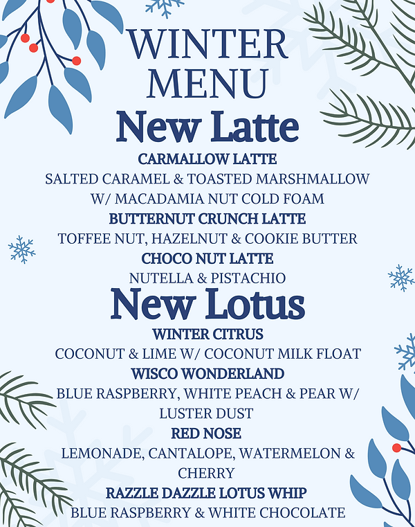 Winter Menu! | Wisco Sips Inc