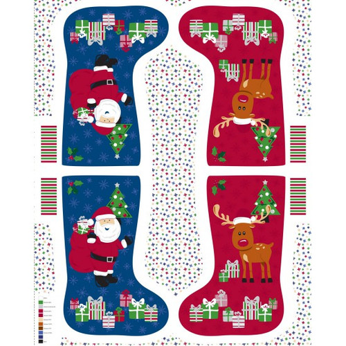 Nutex Christmas Stocking Panel 90cm Quilt Fabric | patchworkweb