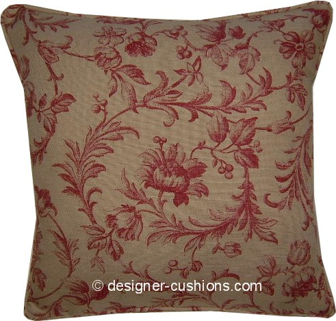 Laura Ashley Scrollwork Raspberry Cushion Cover | designer-cushions