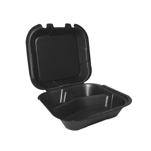 BANDEJA 8X8 NEGRA CON DIVISION FOMPAC | TuCocina