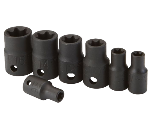 7pc Cr-V E-Torx Female Star E6 to E16 Sizes Socket Set
