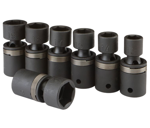 7pc 1/2" Drive Metric Impact Swivel Socket Set