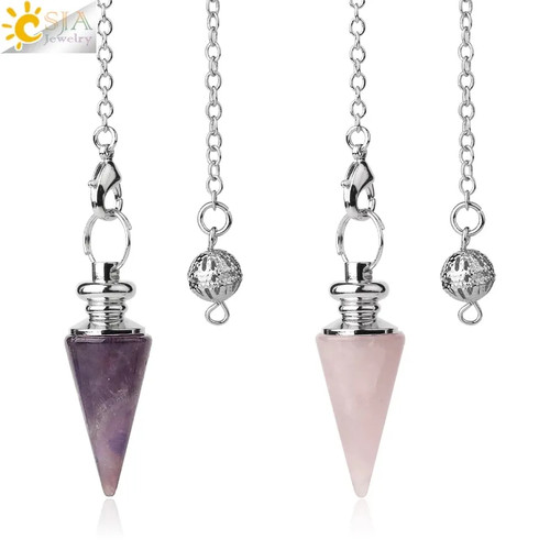 CSJA Conical Pendulum Natural Stone Taper Pendulums | Wild Bohemia