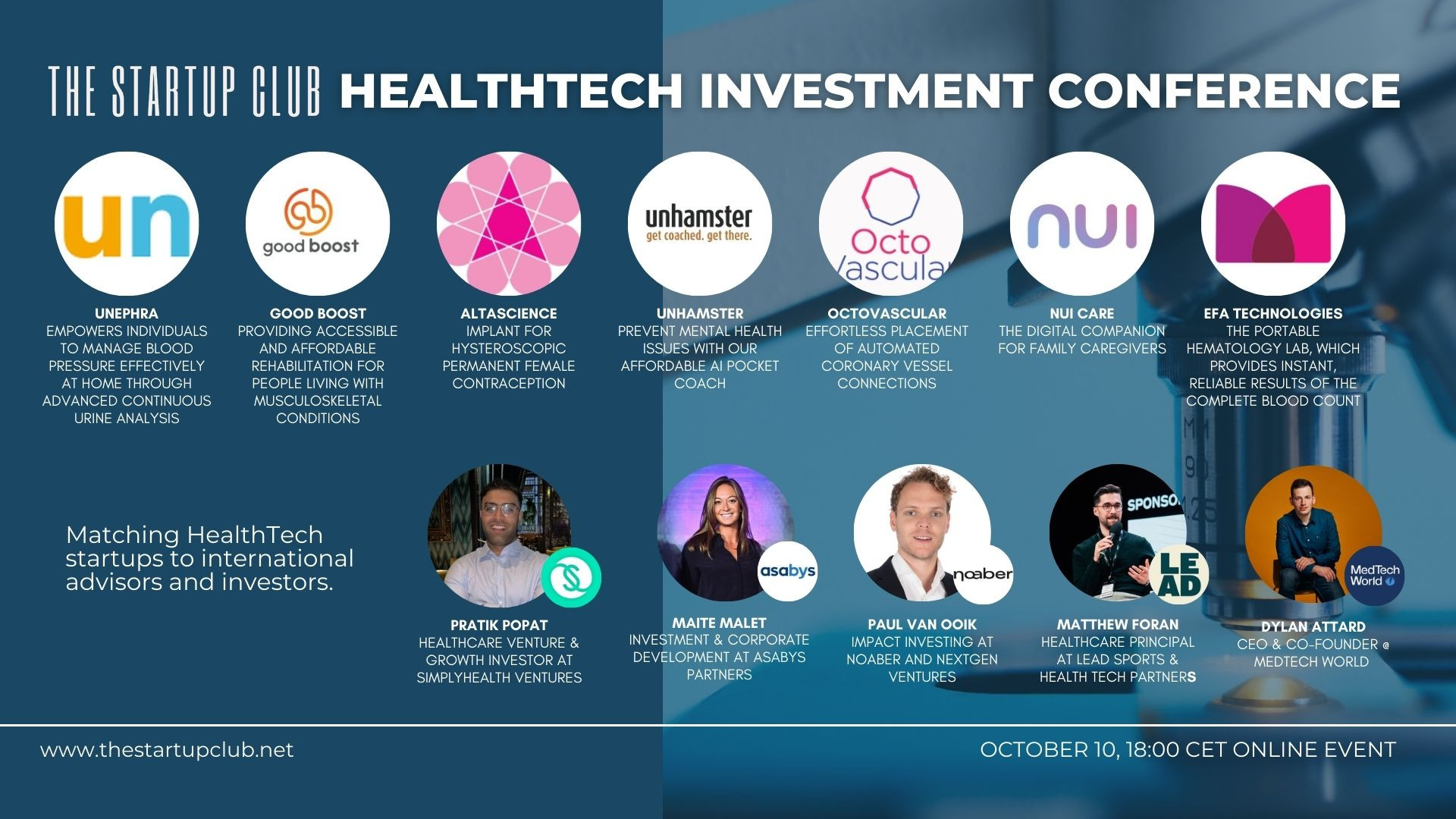 Health Tech Investment Conference | Startupclub
