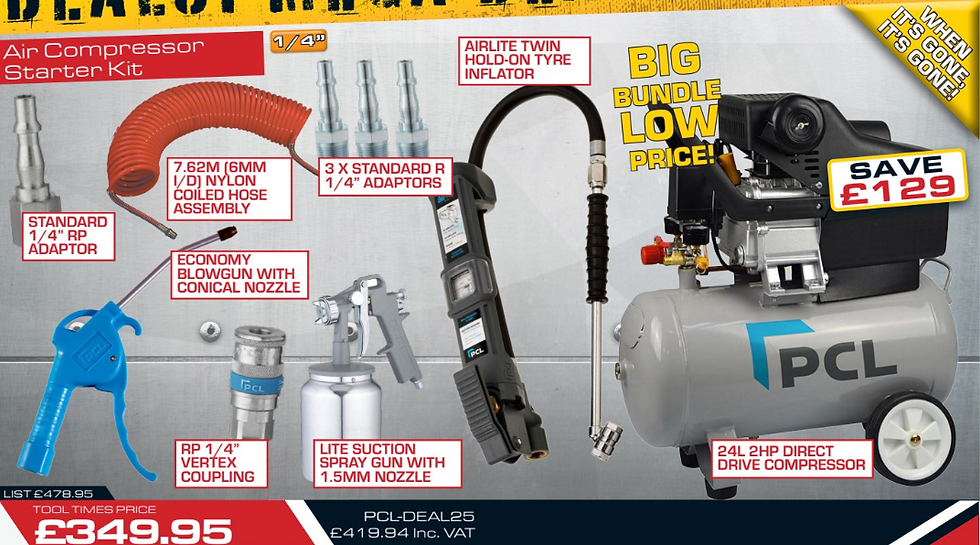 PCL Air Compressor Starter Kit | BH Tools & EquipmentPCL