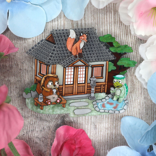 Tanuki Home Brooch | Puddle and Squeak