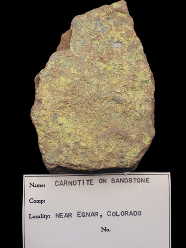 Carnotite on Sandstone 5,000 cpm Egnar, Colorado | RadioactiveRock