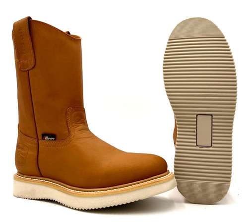 AO-470 Honey Tan Roper Work Boot Wedge Sole | Fuerbo Boots