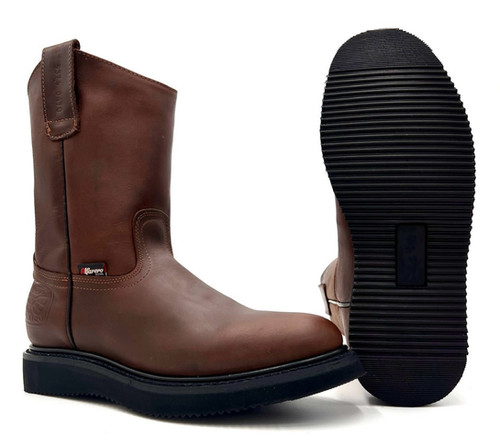AO-470 Brown Work Boot Black Wedge Sole | Fuerbo Boots