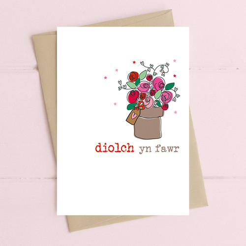 Diolch yn Fawr (Thank you very much) - Welsh Card | Pam Peters Designs