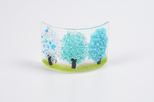 Blue Gradient Trees Curve | Pam Peters Designs