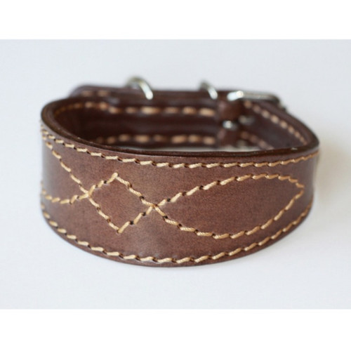 Leather Whippet Lurcher Greyhound Collar | Padded Fishtail Collars in ...