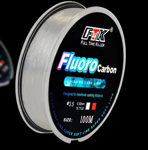 FTK Fluorocarbon Leader LRF 100m Fishing Line 4.13-34.32lb Clear Tippet ...