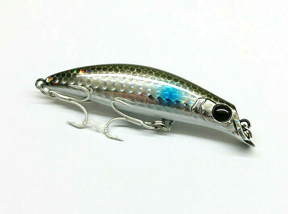 Bass Lure Mini Seeker 75mm 7g 0.5m dive Slim Shore minnow #6 hooks ...