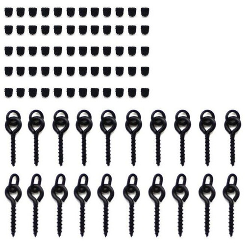 20 X Bait Screws 8mm with 4.5mm oval ring with rubber hook stops terminal tackle | Predilures
