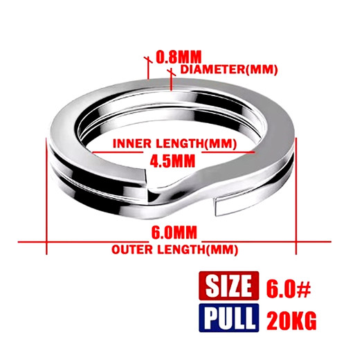 Strong Flat Silver/Black Split Rings X 100 Pack 4mm to 10mm - Lure/Sea Rigs | Predilures