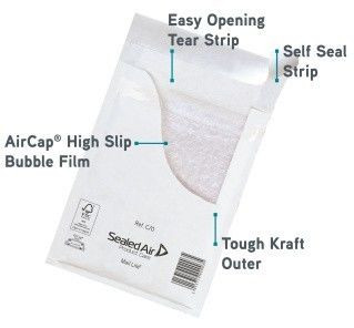 Boblekonvolutt - H 270 x 360mm hvit standard