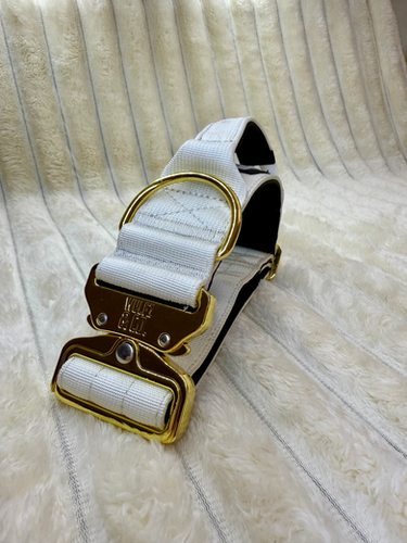 Alpha Line Collar ~ Pearl White & Gold Luxe Edition | Wulfz & Co.