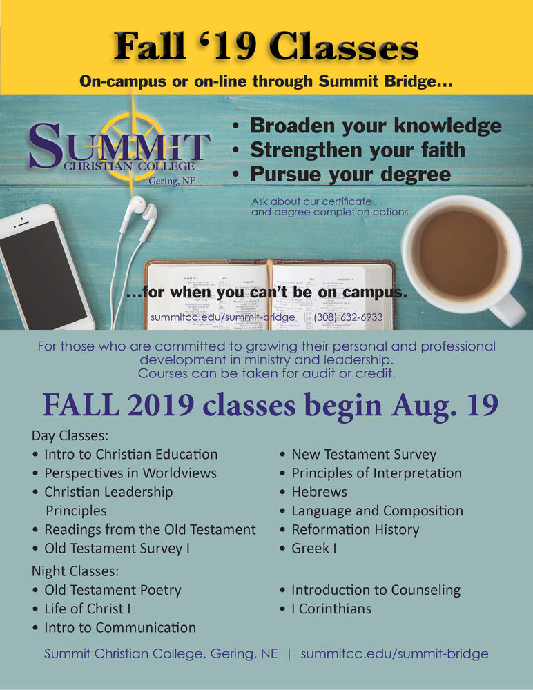 Fall classes begin Aug. 19