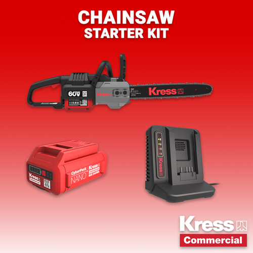 Kress 60V Commercial 40cm Chainsaw STARTER KIT | Tractorl1fe
