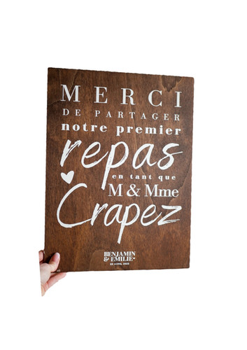 Pancarte - Merci de partager notre premier repas - | lapetitecreative