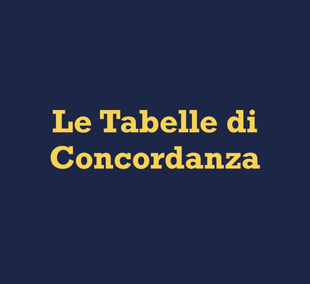 Le Tabelle di Concordanza