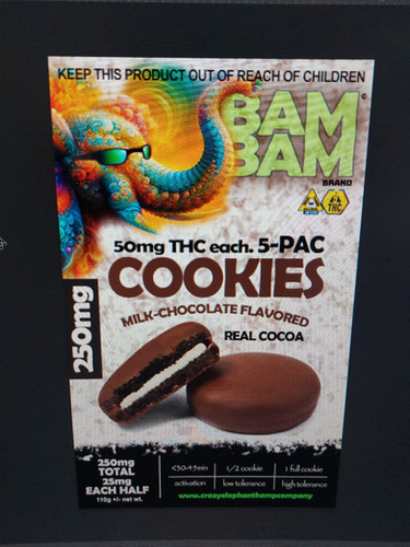 Bam Bam Milk Chocolate flavored Cookies | Crazy Elephant Hemp