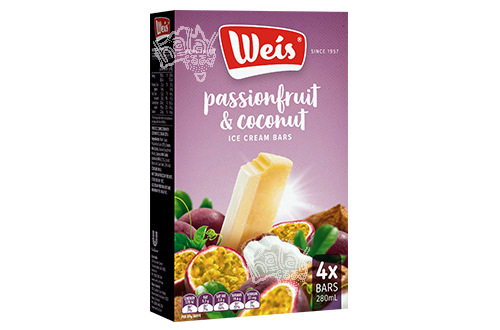 Weis, Passionfruit and Coconut Ice Cream Bar Halal Certified