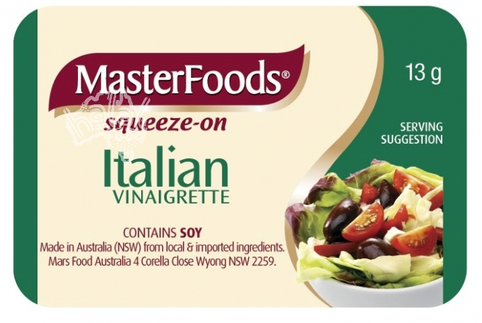 Mars Food Australia, MasterFoods Squeeze-on Italian Vinaigrette Halal ...