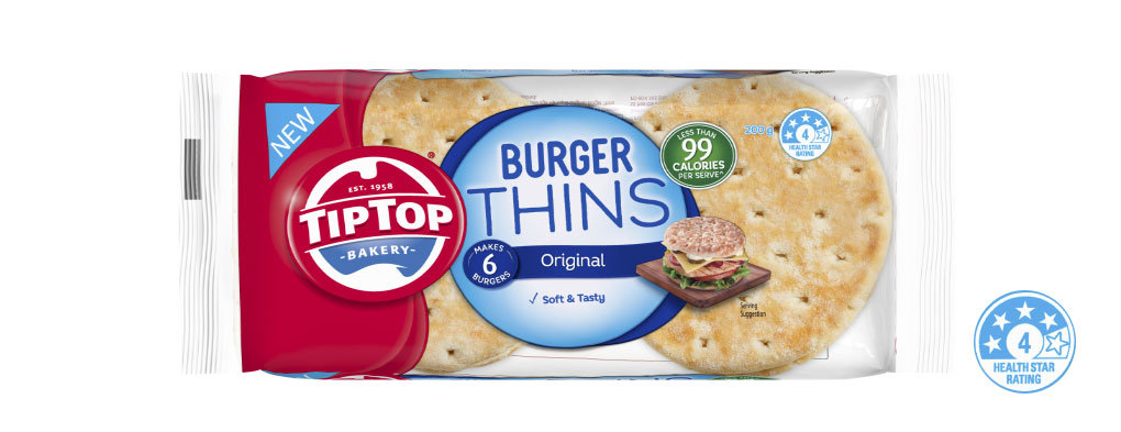Tip Top, TIP TOP Original Burger Thins 6 Pack Halal Certified