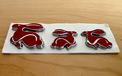 VW RABBIT Caddy Trunk Lid Emblem RED SET Badge NEW | Ducky Imports