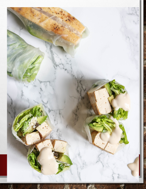 Tofu Caesar Summer Rolls | CoachTheah.com