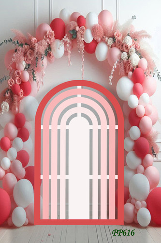PP616 RED PINK RAINBOW ARCH 4'X6' | Party Prop Signs