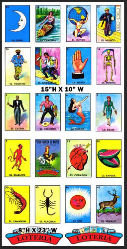 UP144 FS FIESTA MEXICO LOTERIA CARDS | Party Prop Signs