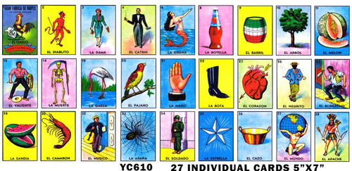 YC610 QS FIESTA MEXICO LOTERIA CARDS | Party Prop Signs