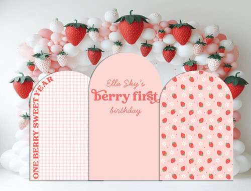 PP526-528 STRAWBERRY BERRY BIRTHDAY PANELS SETS | Party Prop Signs