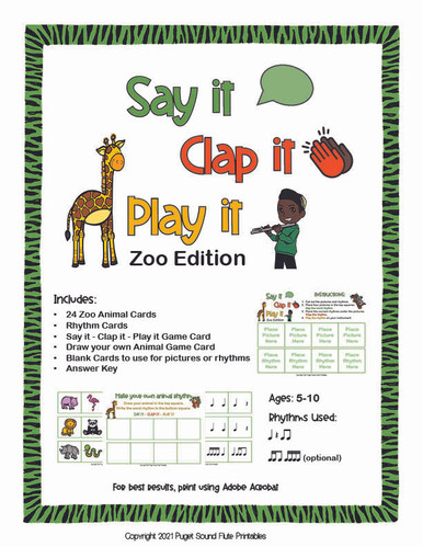 Say It, Clap It, Play It!: Zoo Edition | FlutePlay