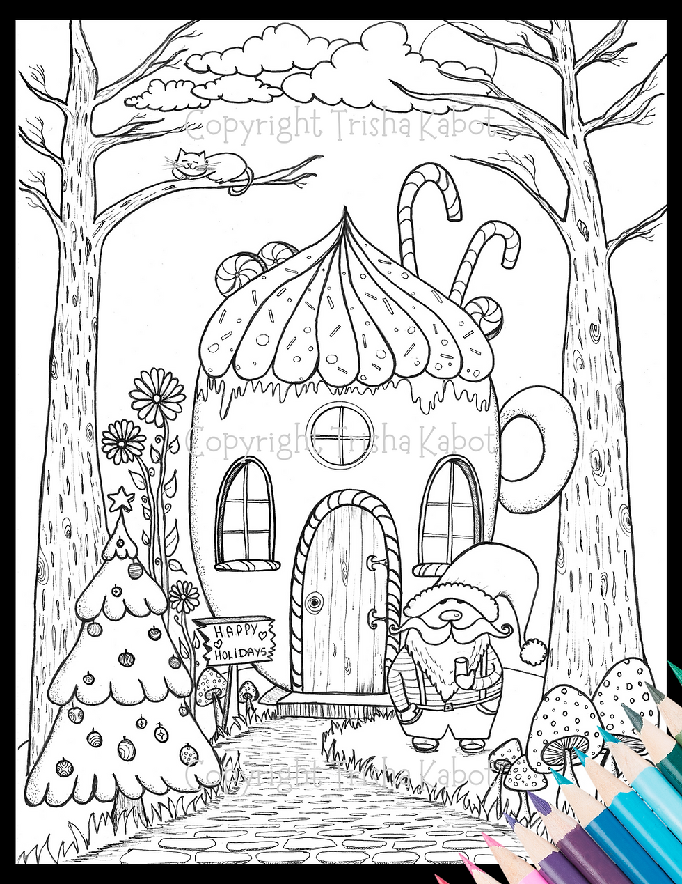 Trisha Kabot Art and Coloring Books | whimsical coloring books for adults