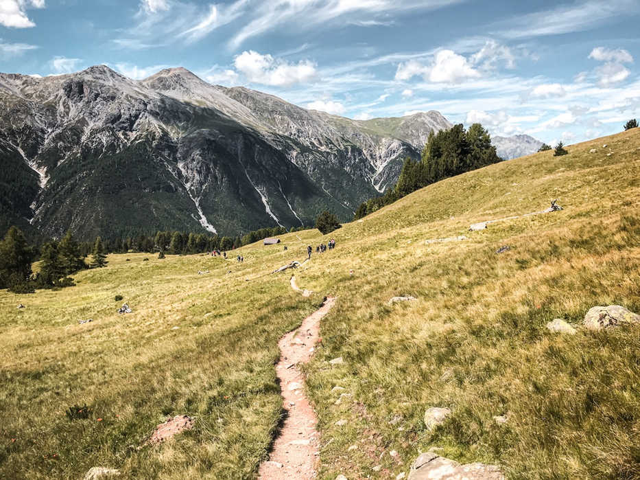 Alp and Munt La schera, lookouts on Lake Livigno — Foto, mappa e ...