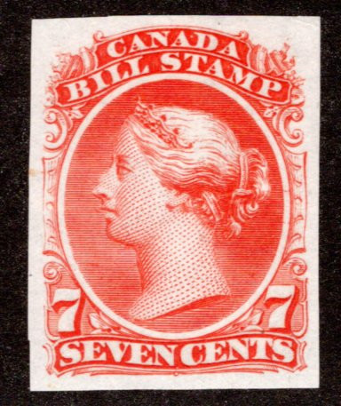 van Dam FB24, 7c, plate proof, Canada 2nd Issue, Federal Bill Stamp ...