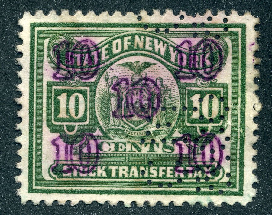 New York Stock Transfer Stamps - Moreland Revenue Stamps